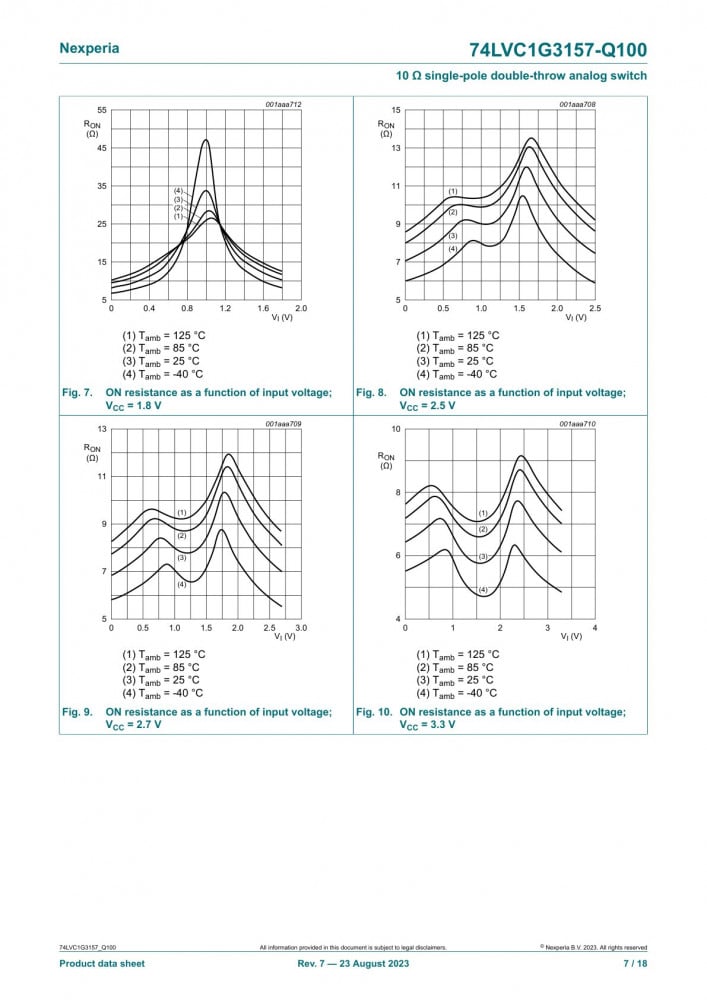 74LVC1G3157GM-Q10X datasheet page 7