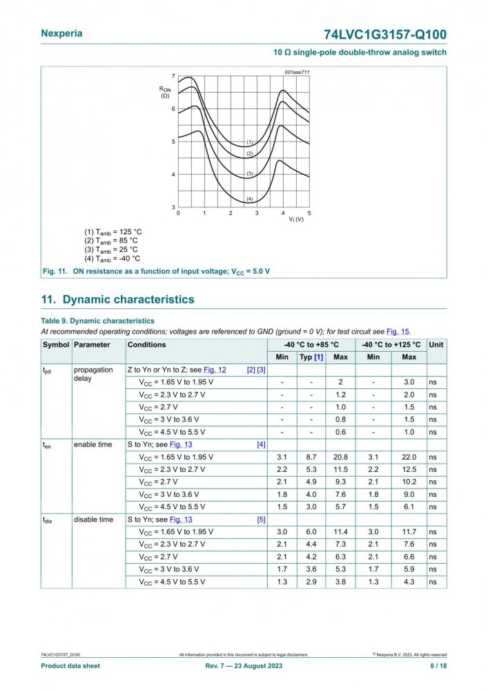 74LVC1G3157GM-Q10X datasheet page 8