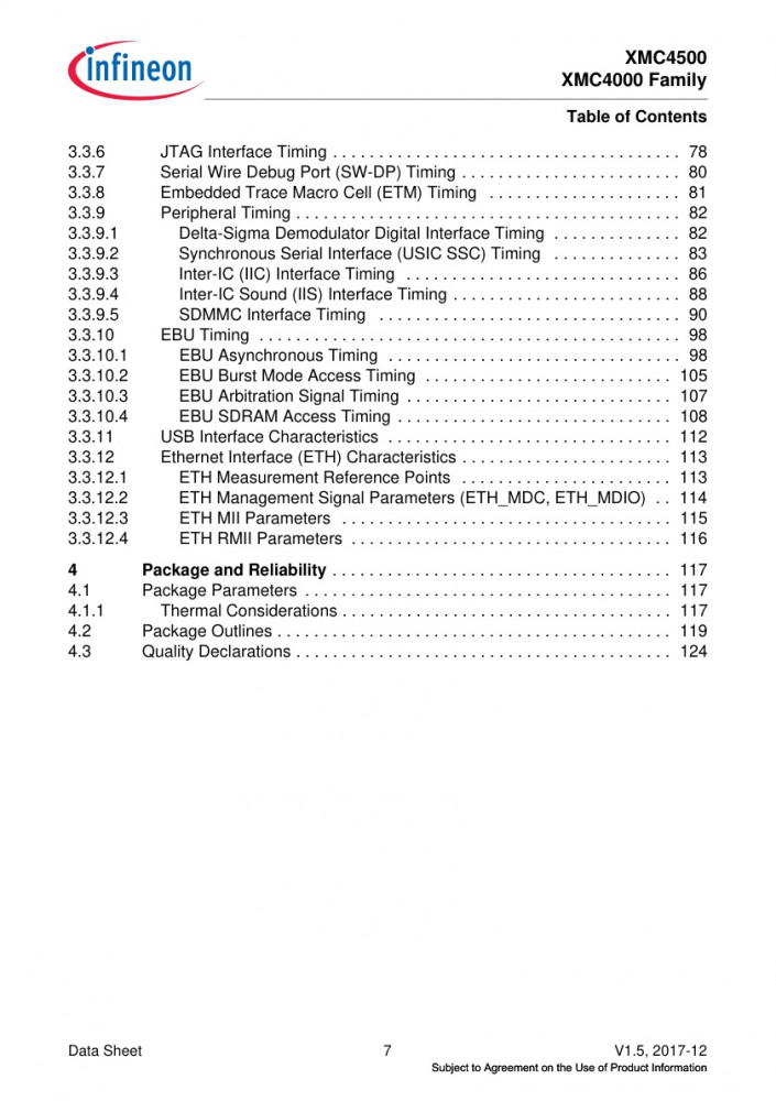 XMC4500 datasheet page 7