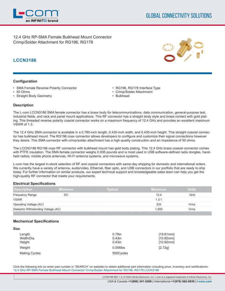 LCCN3186 product documentation page 1
