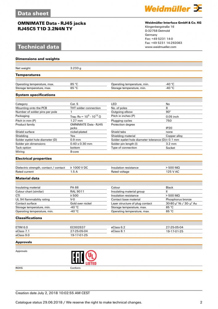 WEIDMULLER 1433800000 documentation page 2