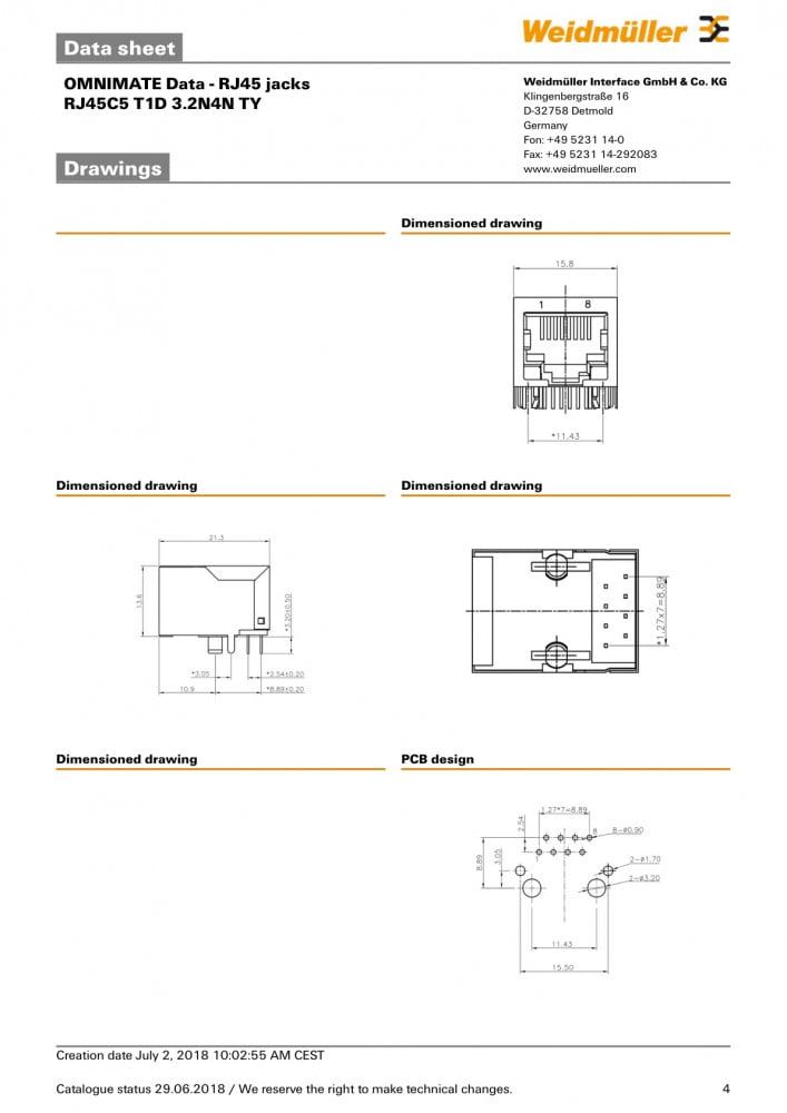 WEIDMULLER 1433800000 PCB design