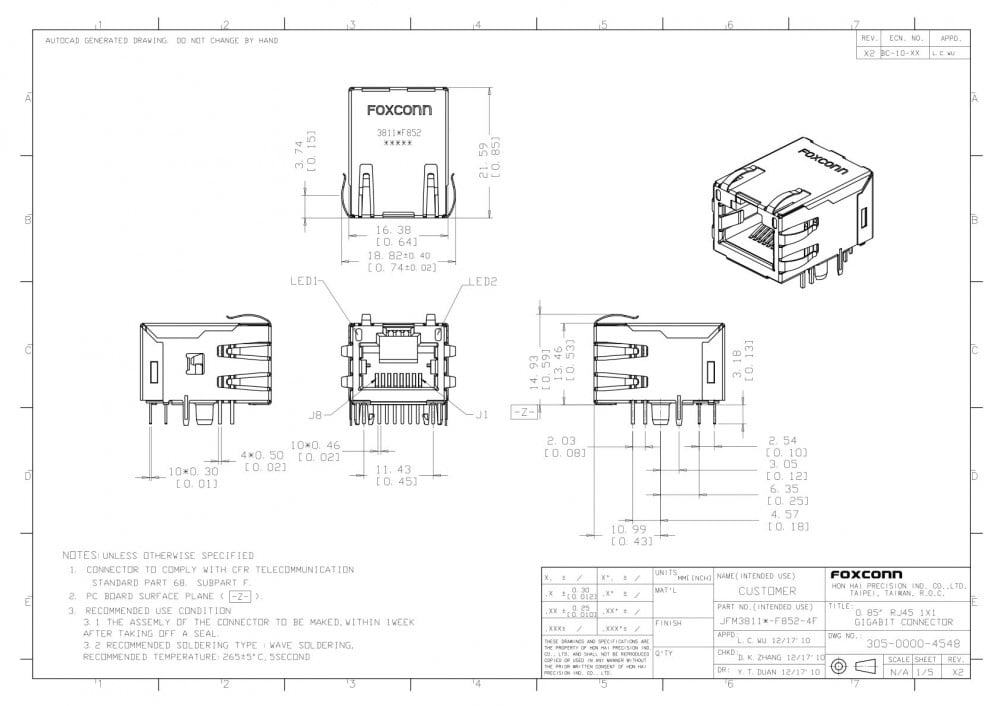 FOXCONN JFM3811E-F852-4F drawing page 1