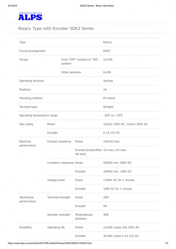 SDKZ1G0200 technical drawing page 1