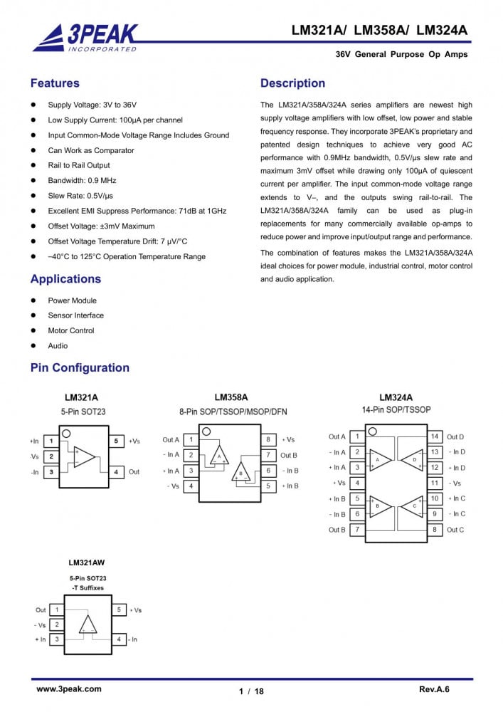 LM358A datasheet page 1