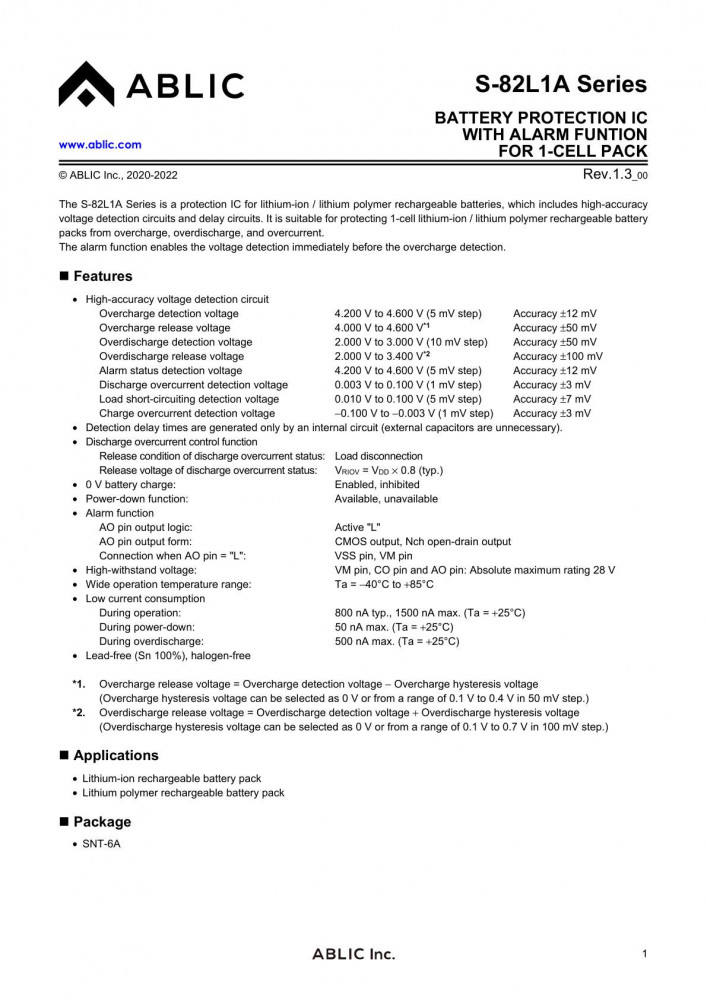 S-82L1A technical document page 1