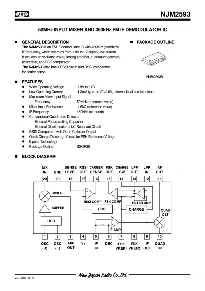 NJM2593 technical document page 1