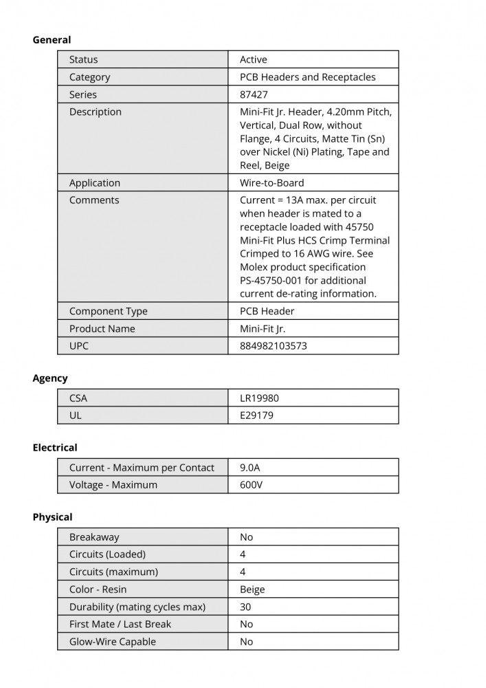 Molex Mini-Fit Plus HCS document page 2