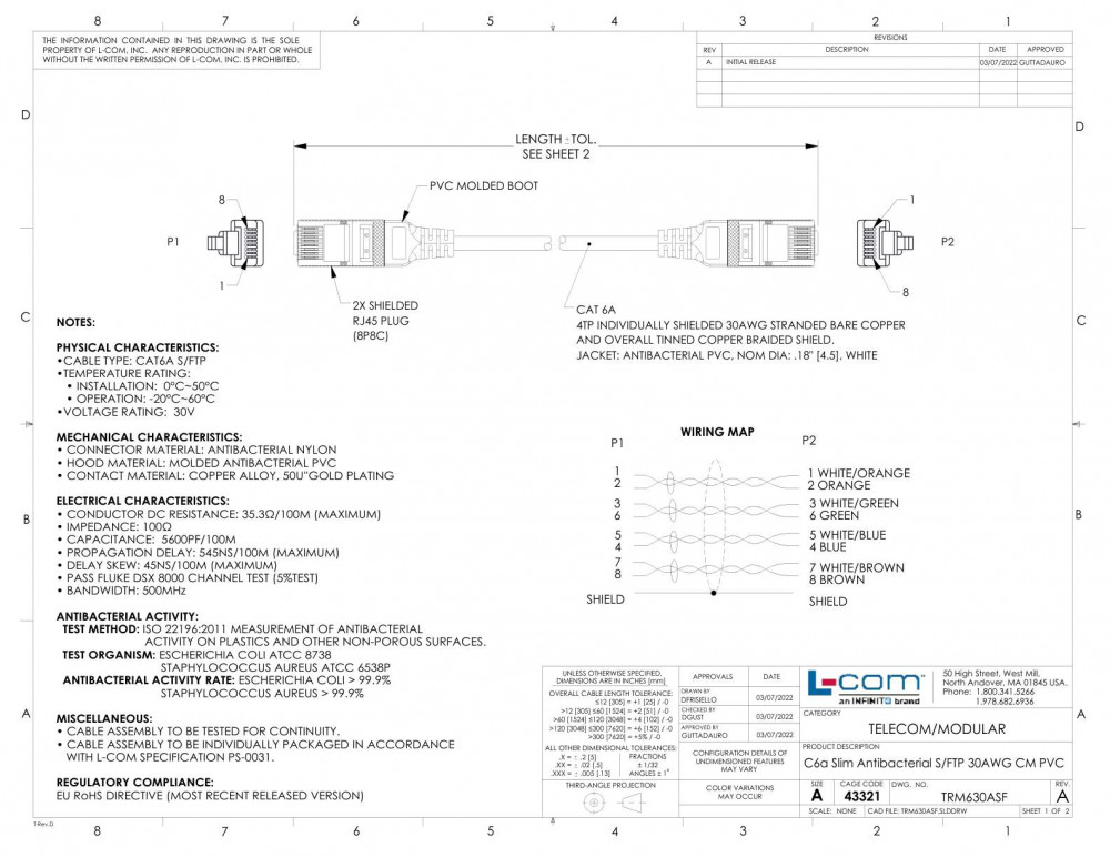 L-com TRM630ASF-WHT-10F technical drawing page 1