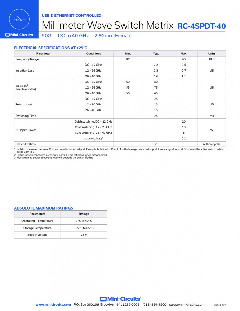 RC-4SPDT-40 technical document page 2