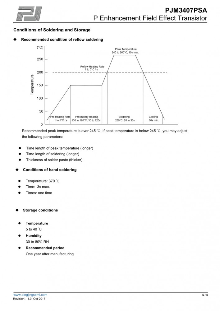 PJM3407PSA datasheet page 5