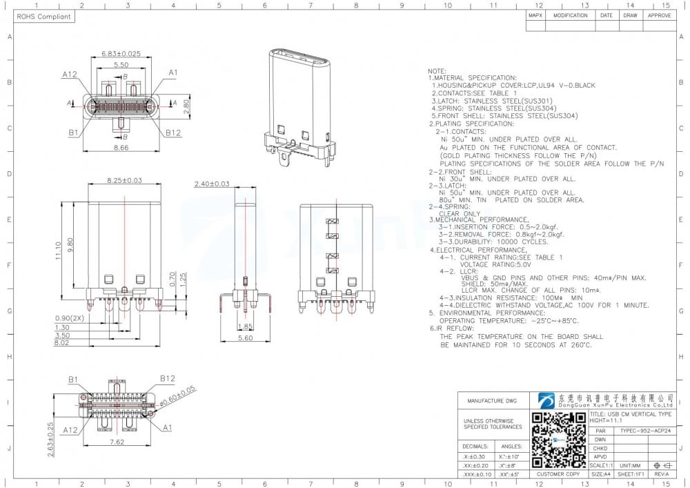 TYPEC-952-ACP24 technical drawing page 1