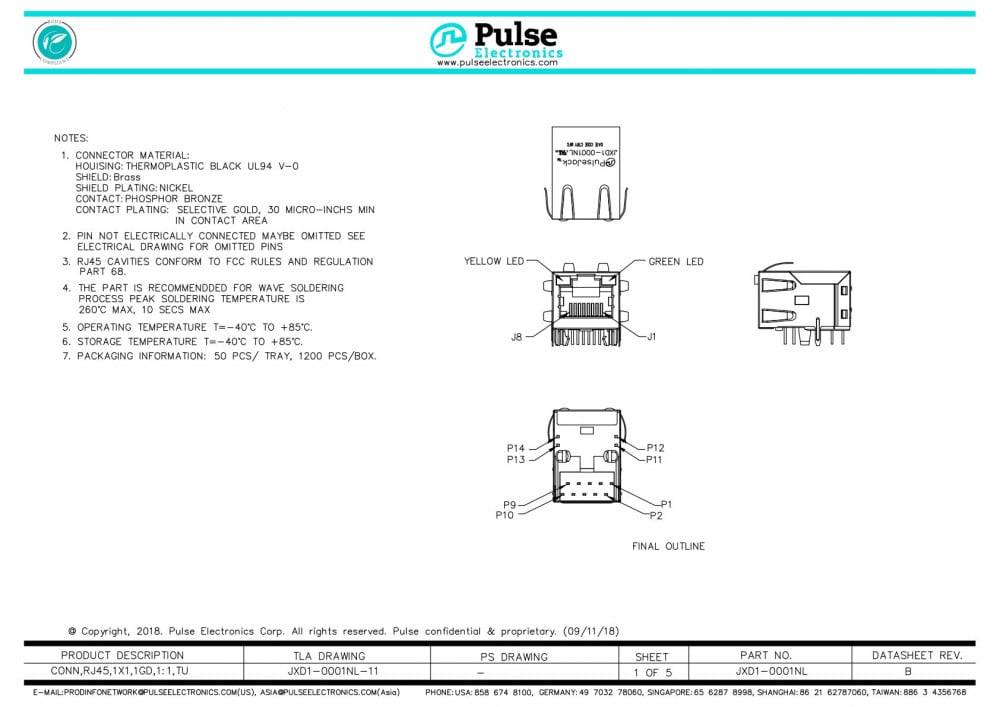 JXD1-0001NL datasheet page 1