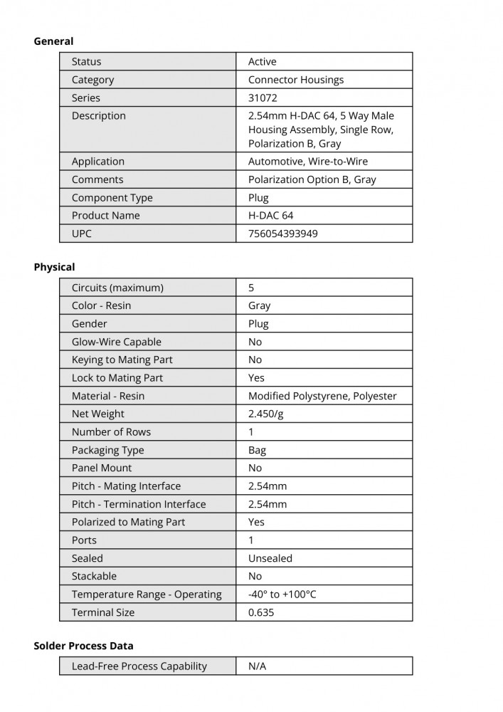 MOLEX 310721041 technical document page 2