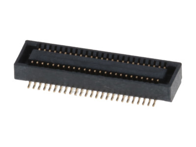 0.50mm Pitch SlimStack Receptacle, Surface Mount, Dual Row, Vertical, 3.00 and 4.00mm Stacking Heights, Lower Circuit Size Version, Black, 40 Circuits