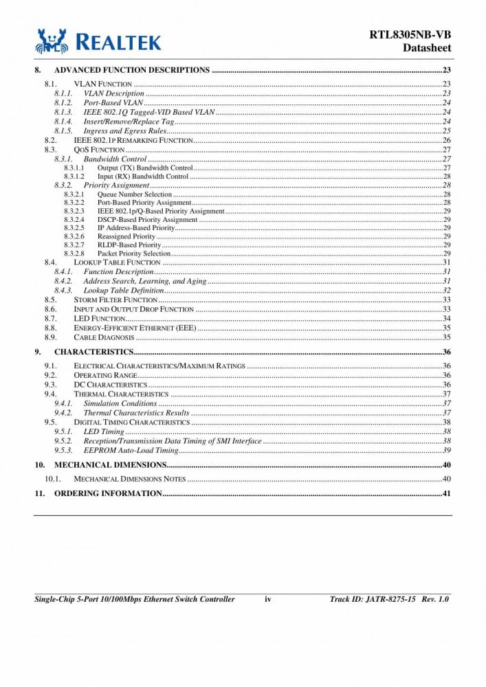 RTL8305NB-VB-CG datasheet page 4