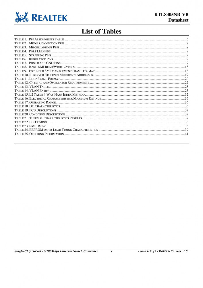 RTL8305NB-VB-CG datasheet page 5