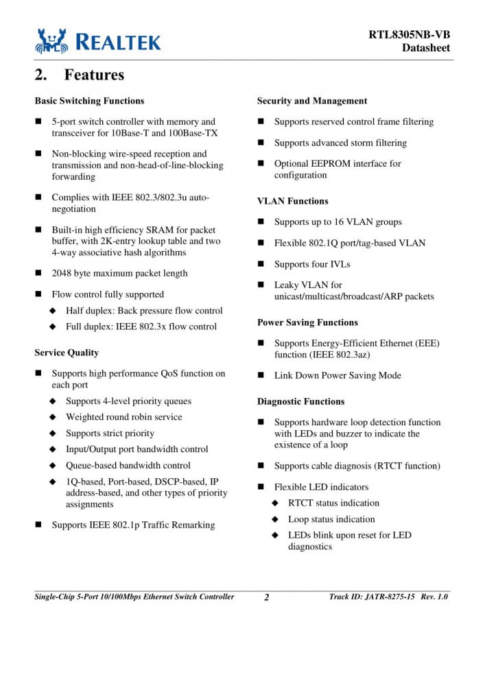 RTL8305NB-VB-CG datasheet page 8