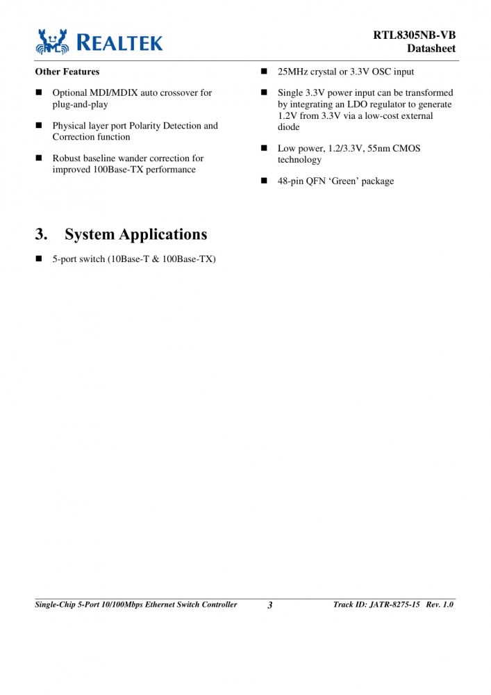 RTL8305NB-VB-CG datasheet page 9