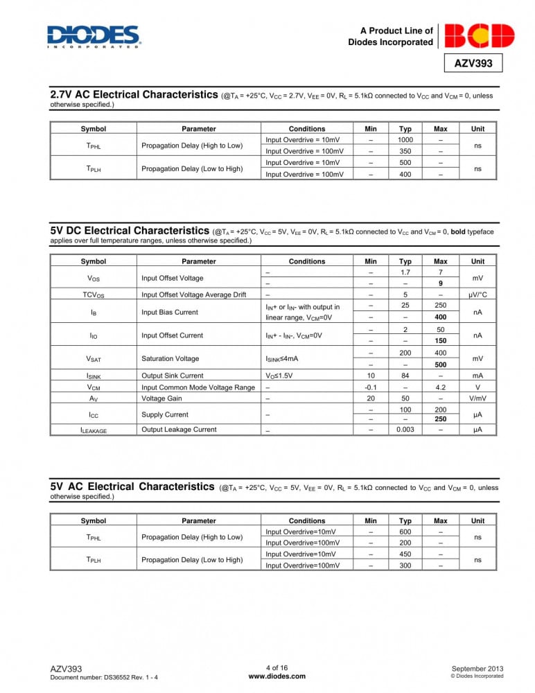 AZV393MTR-E1 datasheet page 4
