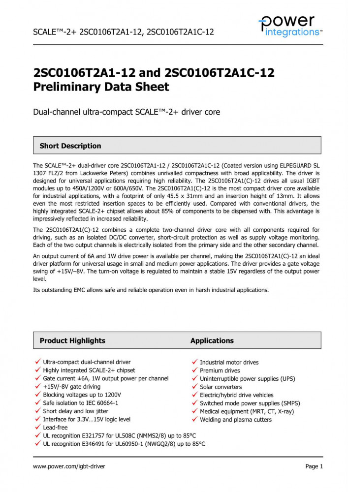 2SC0106T2A1C-12 datasheet page 1