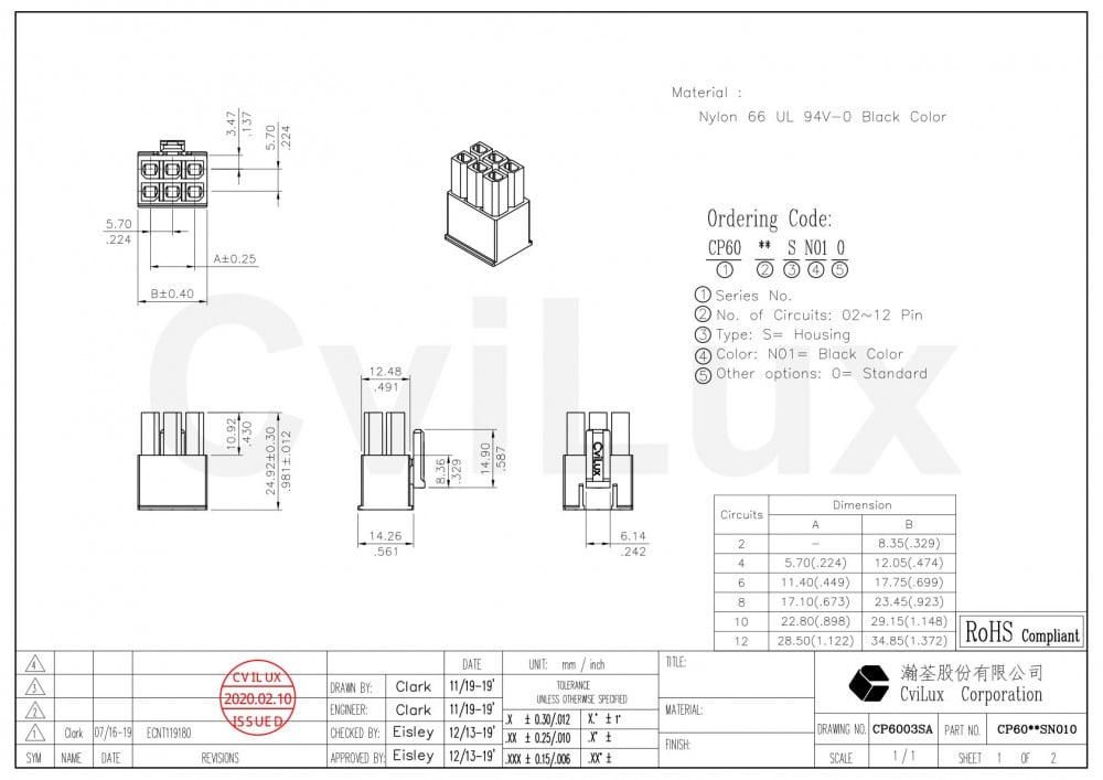 Cvilux CP60 series drawing page 1