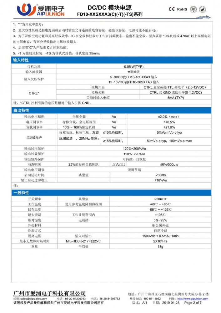 FD10-18S15A3 datasheet page 2