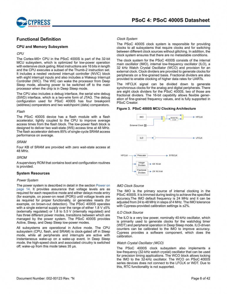 CY8C4025LQI-S401T datasheet page 9