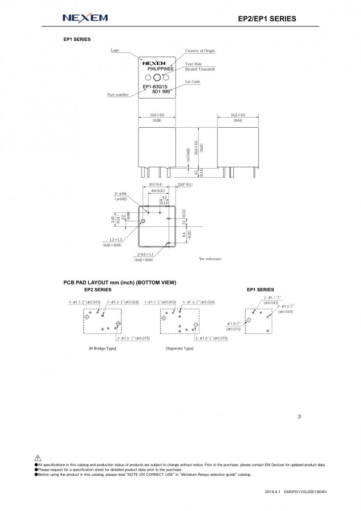 EP1 EP2 relay technical document page 3