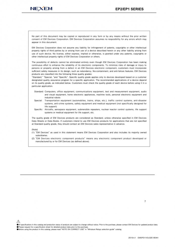 EP1 EP2 relay technical document page 7