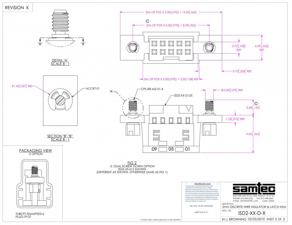 Samtec ISD2 connector drawing page 2