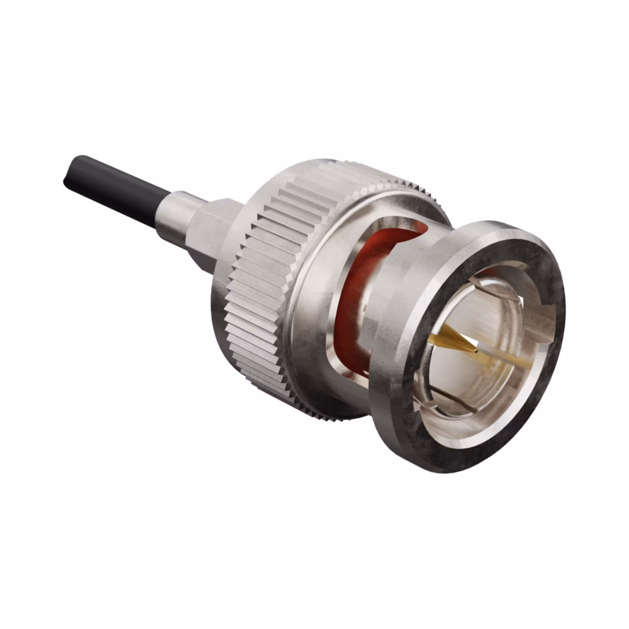 BNC Plug, Straight, Crimp, RG-179 Cable, Brass Body, Nickel (Ni) Plated, 75 Ohms for sale