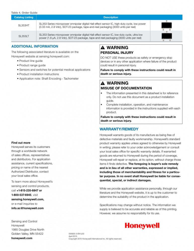 SL353HT technical document page 8