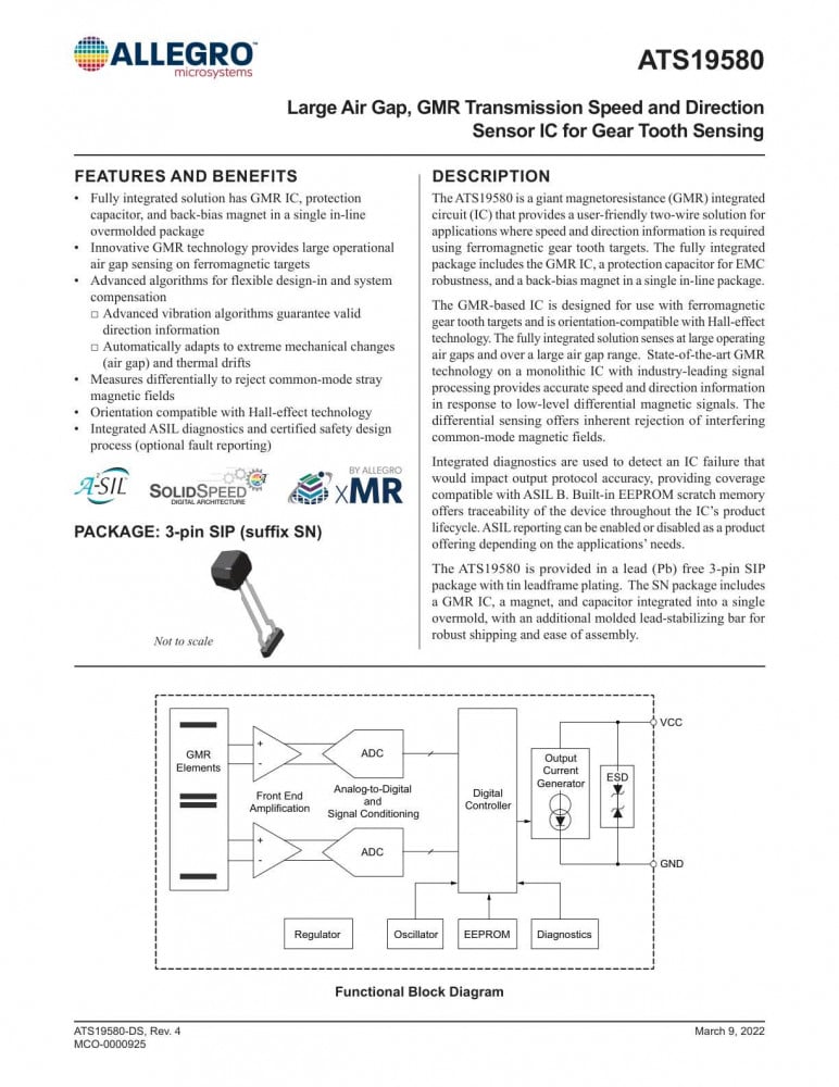 ATS19580 datasheet page 1