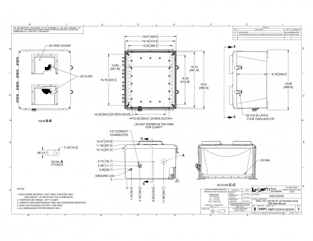 L-com NBPC181610-00VDR technical drawing
