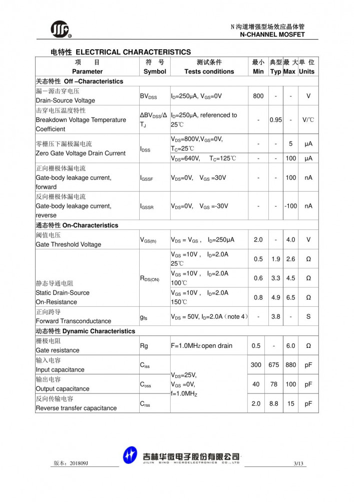 JCS4N80VC datasheet page 3