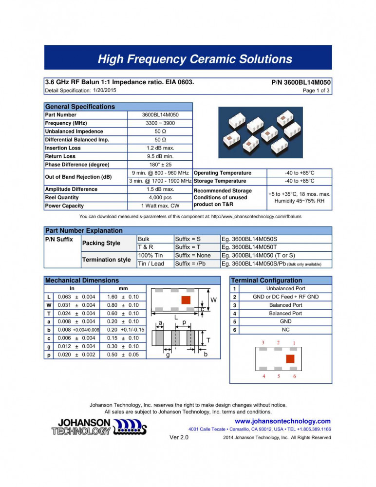 3600BL14M050T datasheet page 1