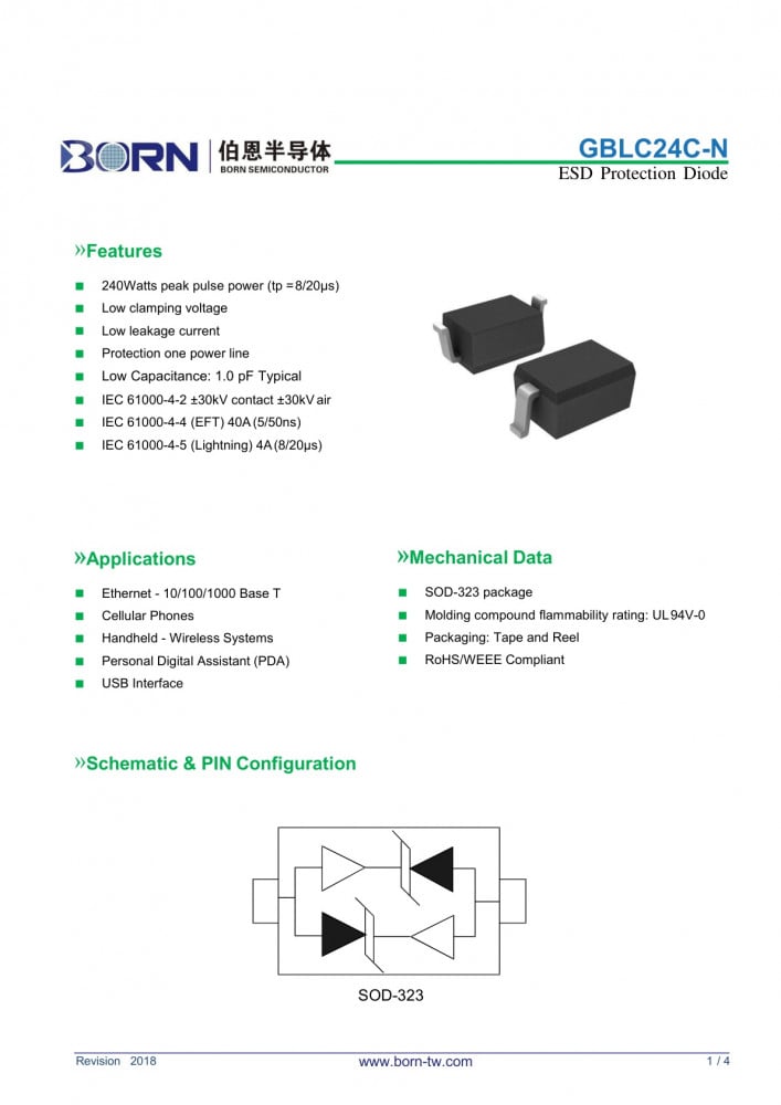 GBLC24C-N datasheet page 1