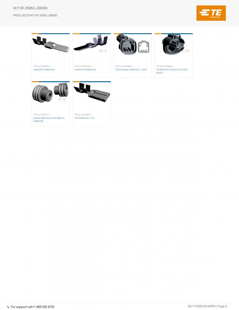 Technical document page 2 for M7139-350BG-200000