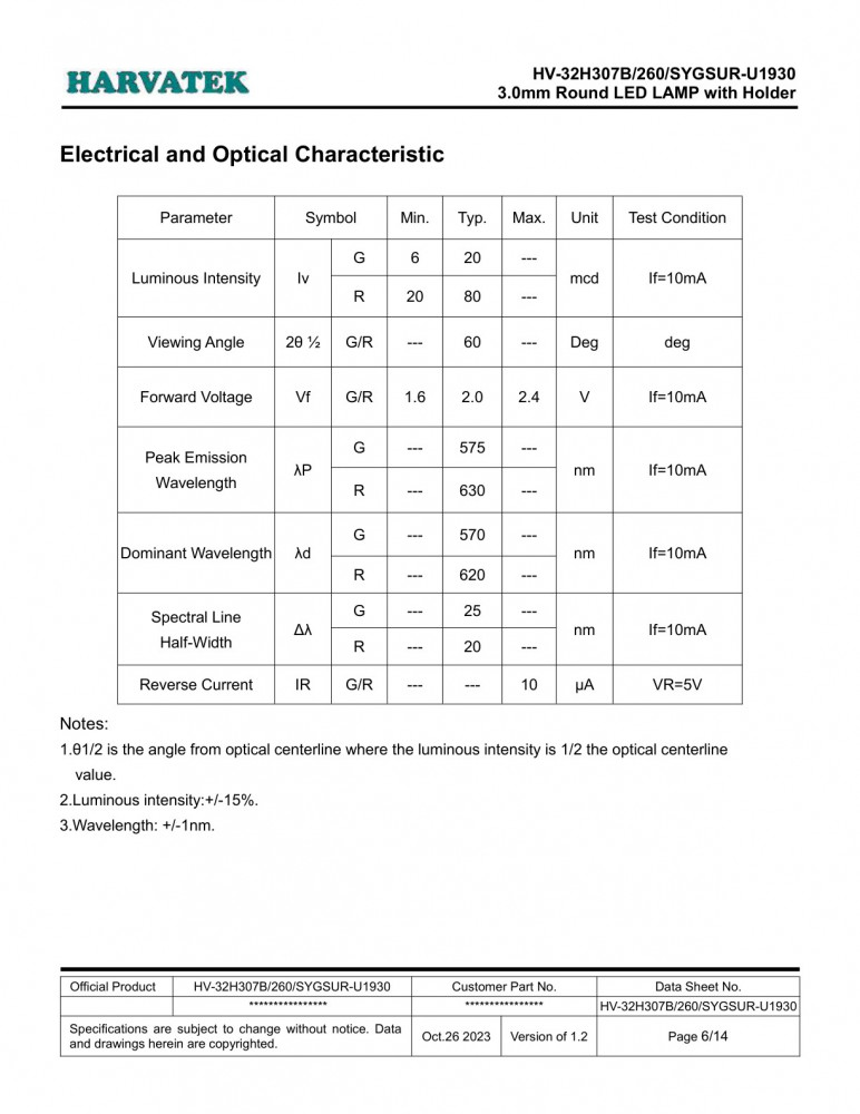 HV-32H307B datasheet page 6