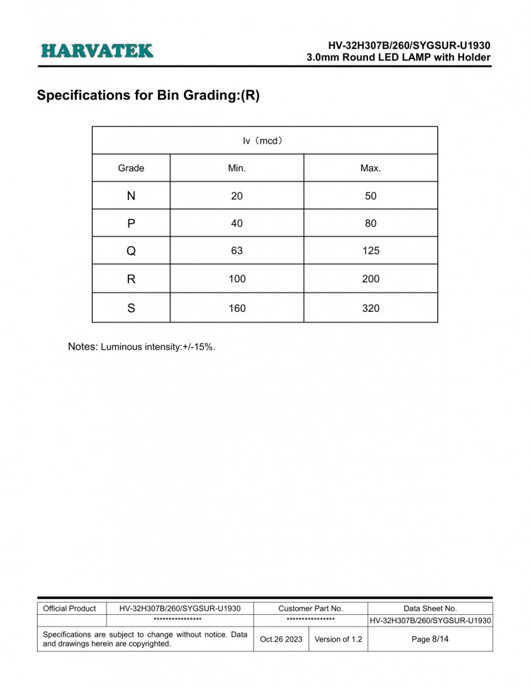HV-32H307B datasheet page 8