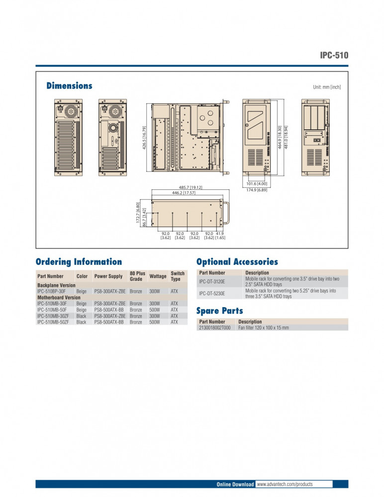 ADVANTECH IPC-510 product documentation page 2