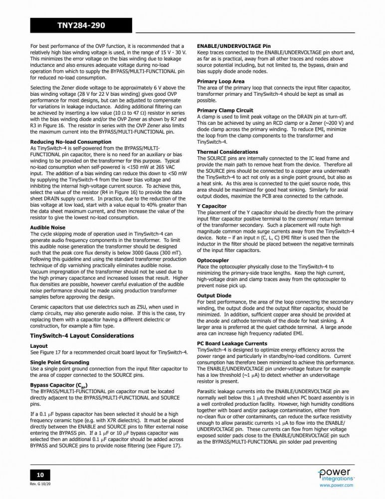 TNY289KG-TL technical document page 10