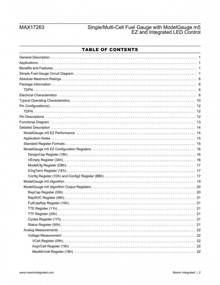 MAX17263 datasheet page 2