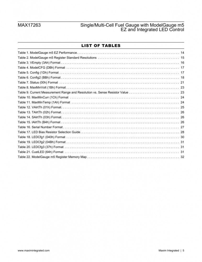 MAX17263 datasheet page 5