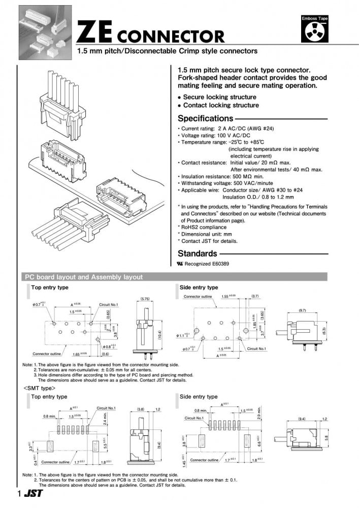 JST ZER series documentation page 1