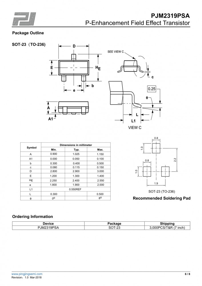 PJM2319PSA datasheet page 6