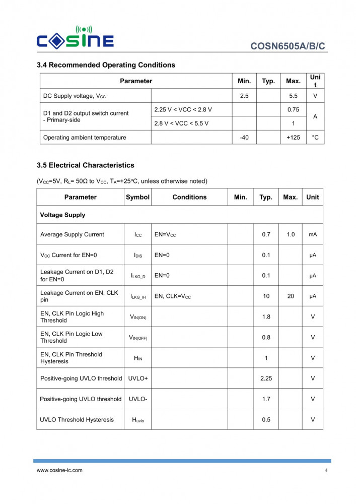 COSN6505C datasheet page 4