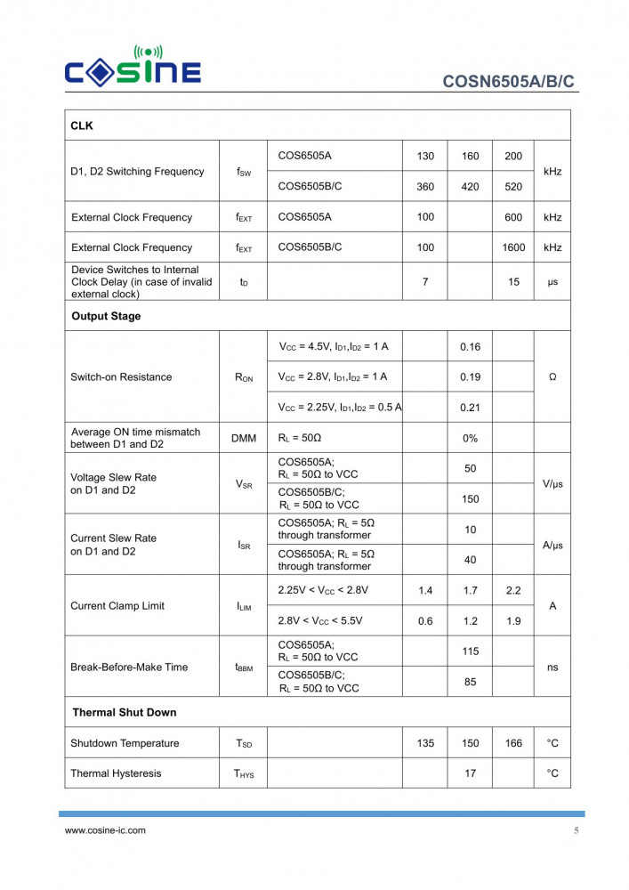 COSN6505C datasheet page 5