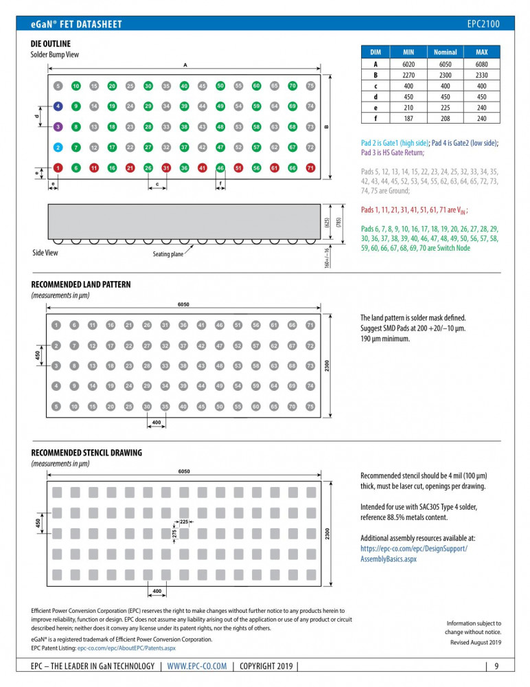 EPC2100 datasheet page 9